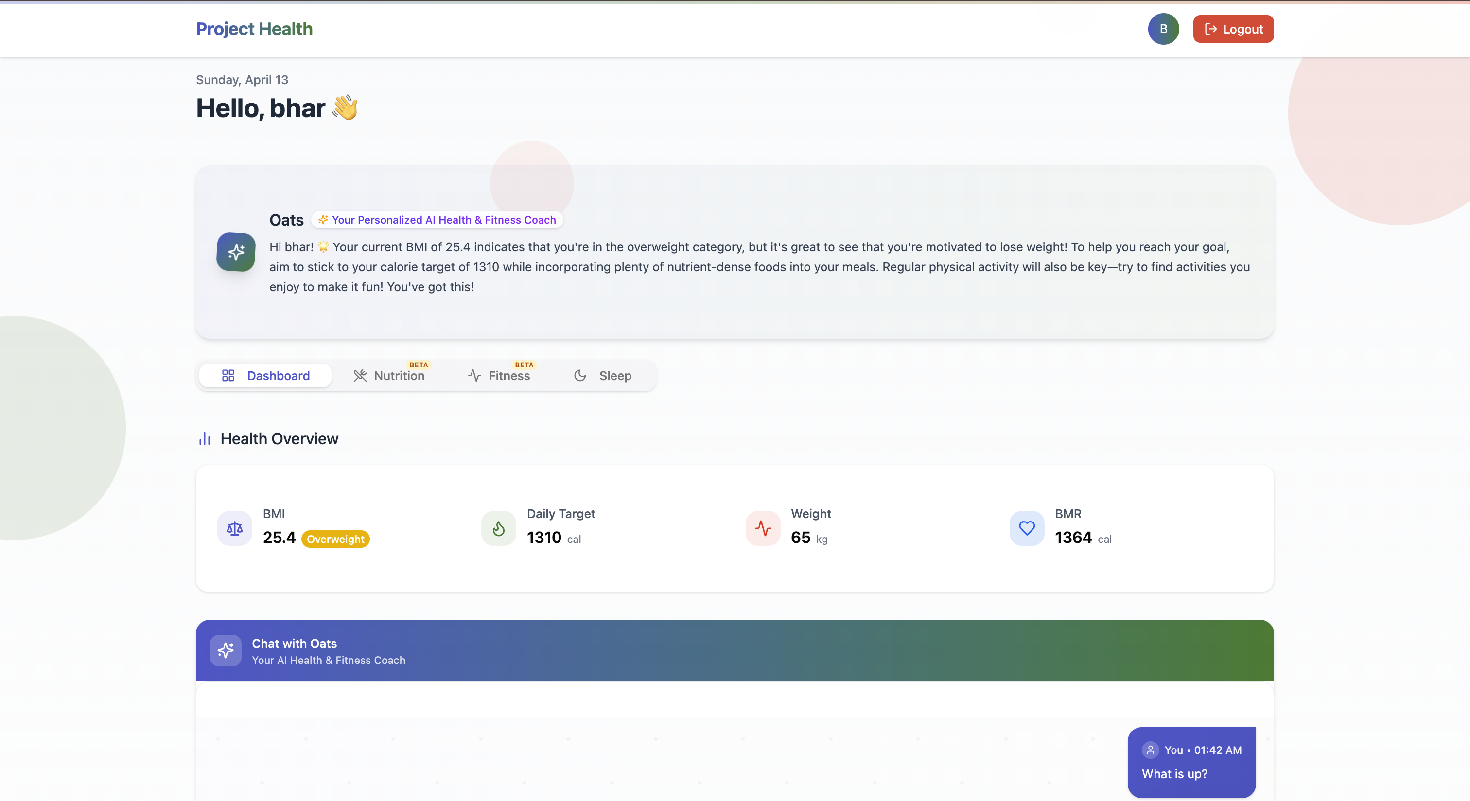Project Health | Your Personal Health & Fitness Coach